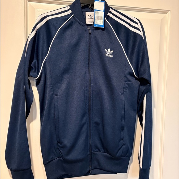adidas | Jackets & Coats | Adidas Mens Dark Blue Track Jacket | Poshmark